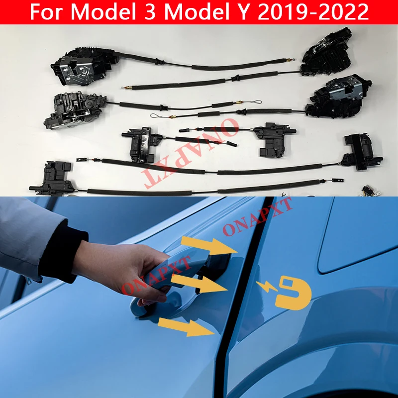 For-Tesla-Model-3-Model-Y-2019-2022-Car-Electric-Door-Handle-Led ...