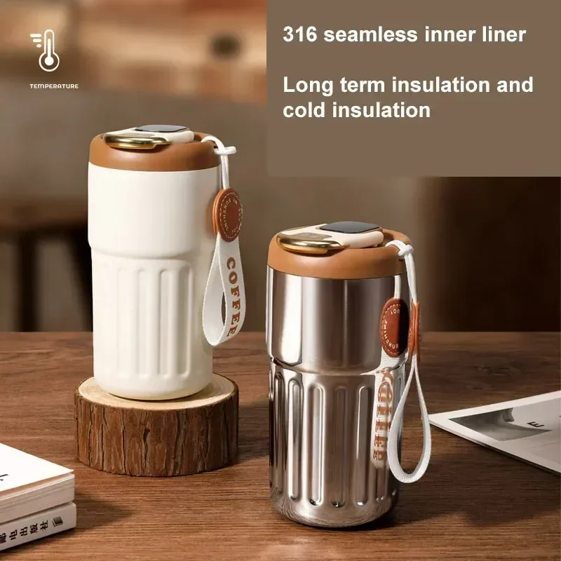 420ml Smart Thermos Bottle Water Digital LED Temperature Coffee Cup ...