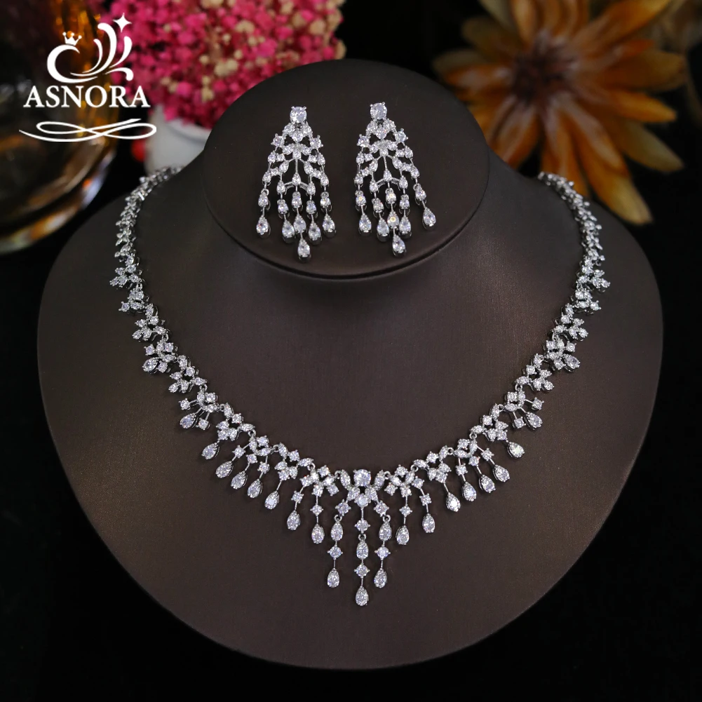 ASNORA-Luxury-Cubic-Zircon-Necklace-Earrings-Bridal-Sets-for-Women ...