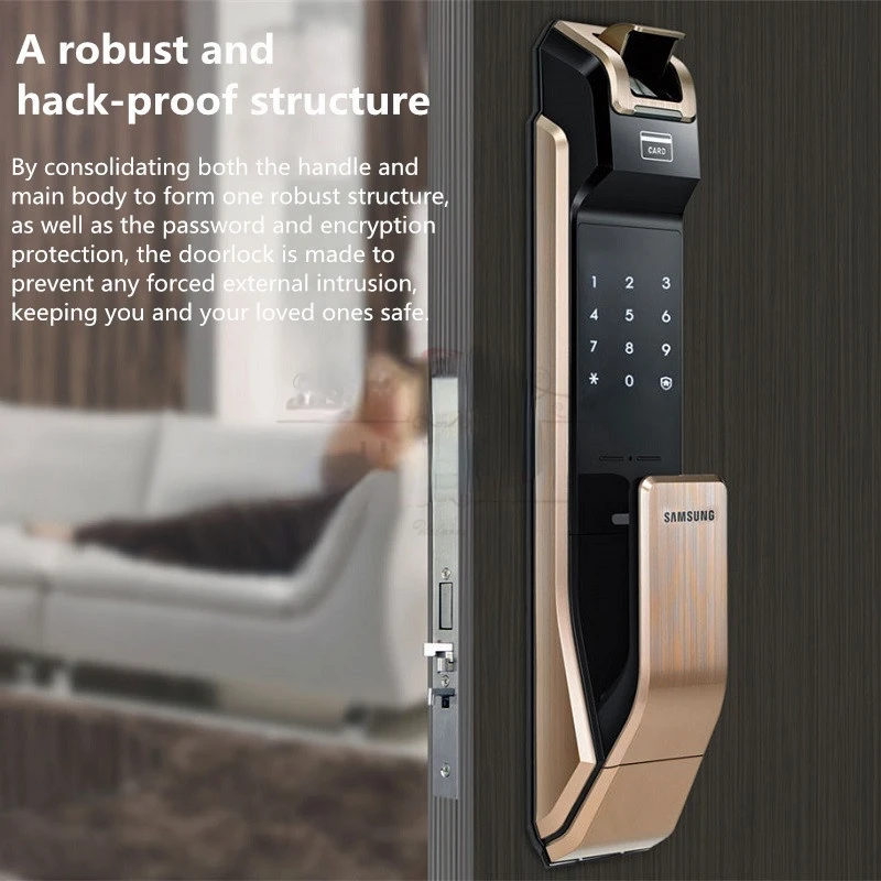 Shs-p718 Push Pull Handle With Fingerprint Digital Smart Home Lock And ...