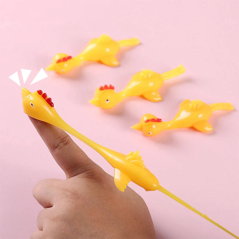 Funny Shoot Off Chicken Creative Trick Toys Finger Slingshot Flying ...