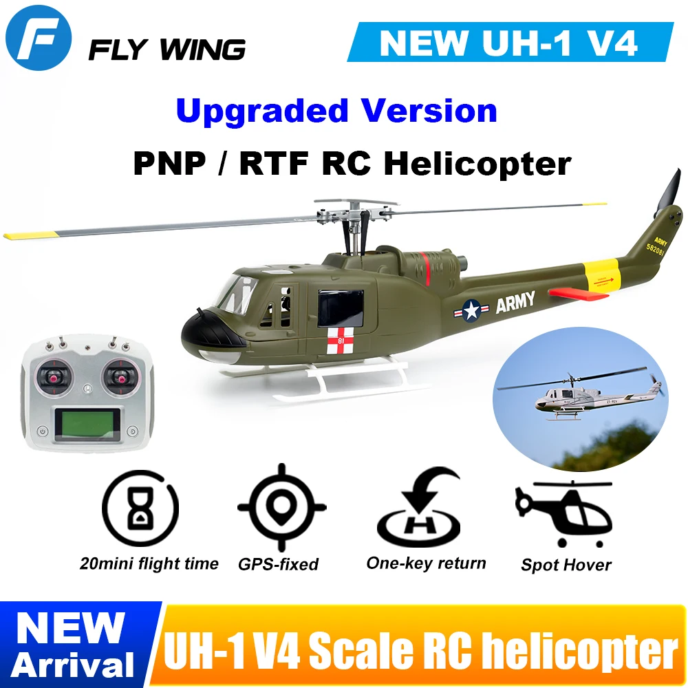 FLYWING-UH1-V4-Scale-RC-Helicopter-470-size-Helicopter-Metal-Rotor ...