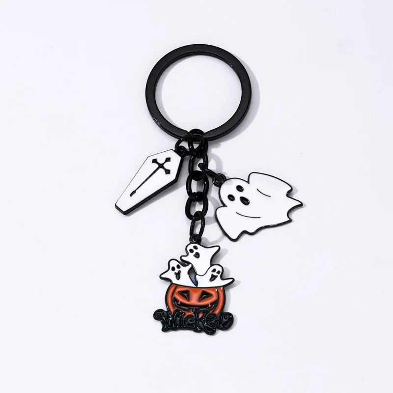 Cartoon-Pumpkin-Ghost-Keychains-Coffin-Board-Spirit-Halloween-Key-Rings ...