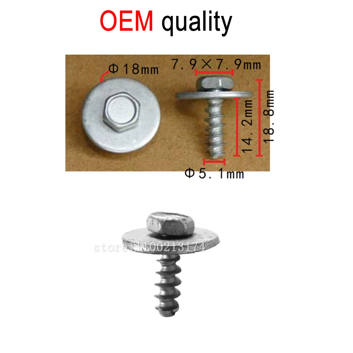 50/100 OEM for BMW E70 E82 E84 E88 E90 F30 Hex Head Screw 07147151963 ...