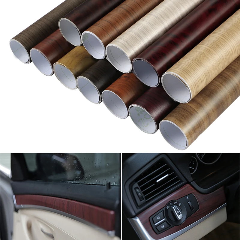 30-100CM-PVC-Wood-Grain-Textured-Car-Interior-Decoration-Stickers ...