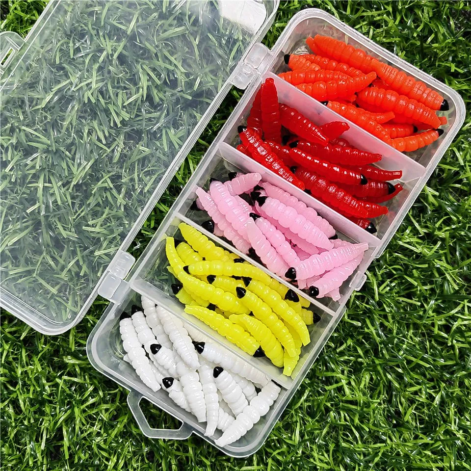 MUKUN 100PCS/LOT 0.4g 3cm Mini Soft Worm Fishing Lure Jerkbait Fish ...