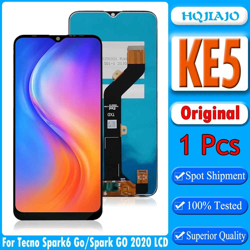 6.52" Original For Tecno Spark 6 GO LCD KE5J KE5K KE5 LCD Display Touch ...