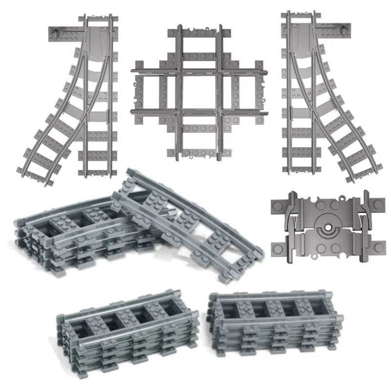 City Creative Trains Flexible Tracks Forked Straight Curved Rails ...