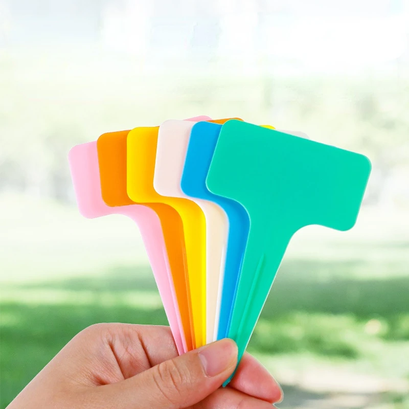 100 Pcs T-Shape Plastic Plant Tags Waterproof Flower Seed Varieties ...