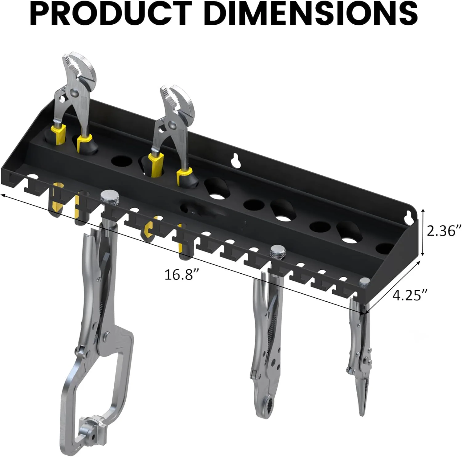 Vise Grip Holder, Wall Mount Pliers Storage Rack Organizer for Workshop ...
