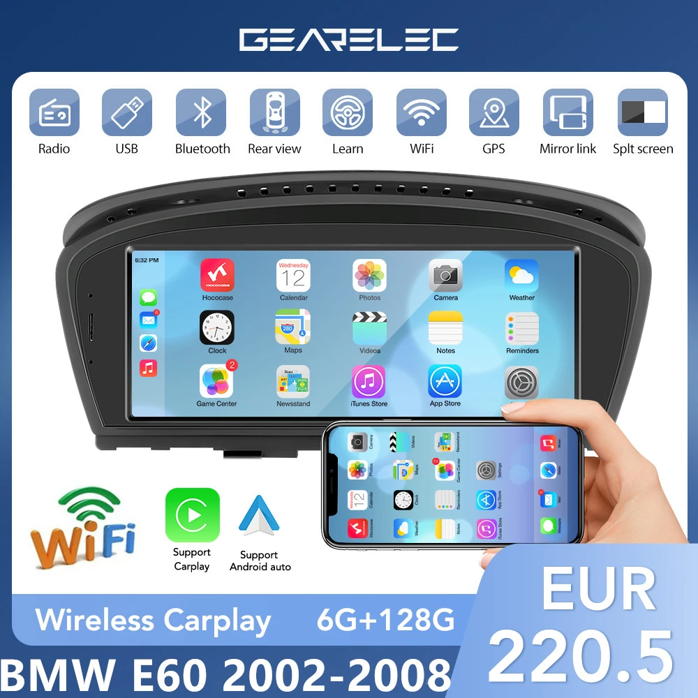 Wireless Carplay Android 10 8.8'' Car Stereo Multimedia Player For Bmw ...