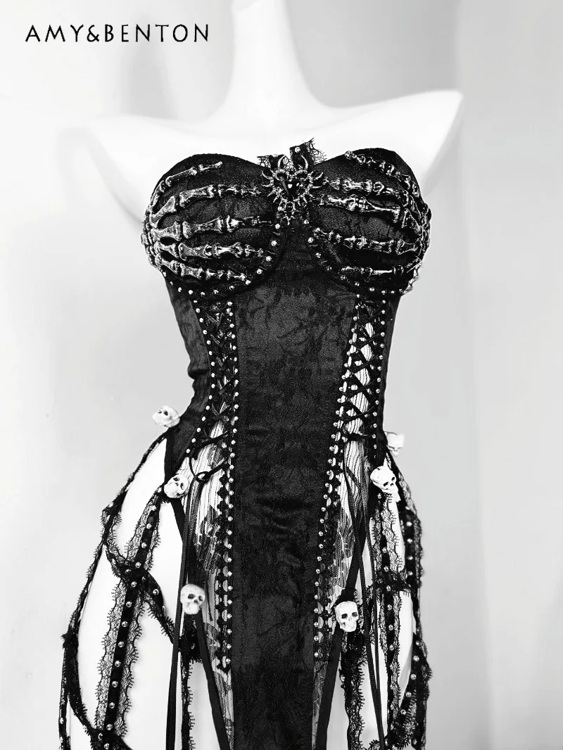 Original Heavy Industry Handmade Pure Black Goth Dark Strap Drawstring ...