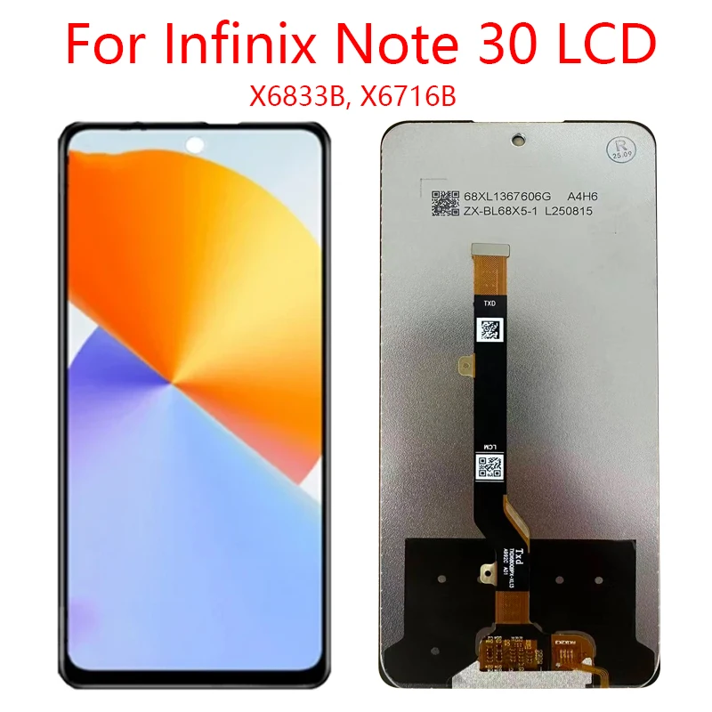6.78'' For Infinix Note 30 4G X6833B LCD Display Touch Screen Digitizer ...