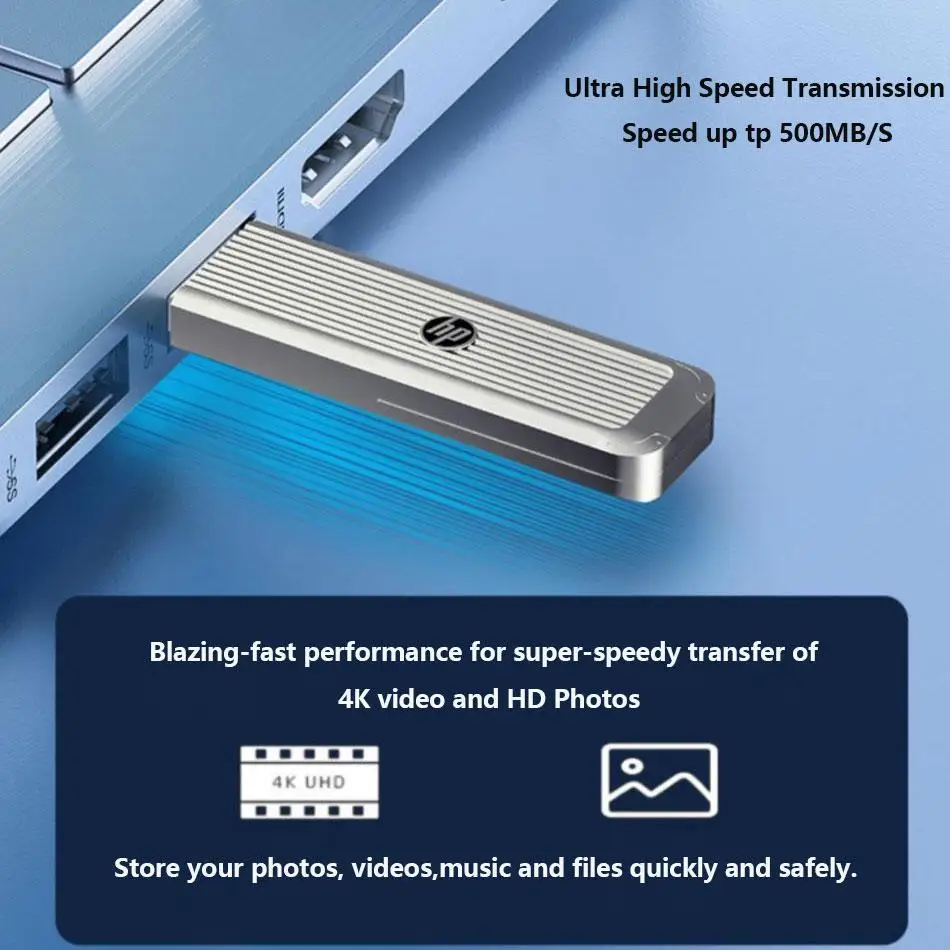 HP External Ssd 1TB Solid State USB 3.2 Flash Drive Disk 512 256GB Pen ...