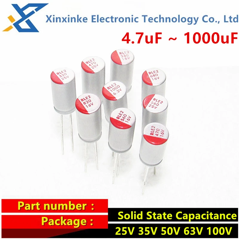 5PCS-DIP-Capacitor-Solid-State-Capacitance-25V-35V-50V-63V-100V-220UF ...