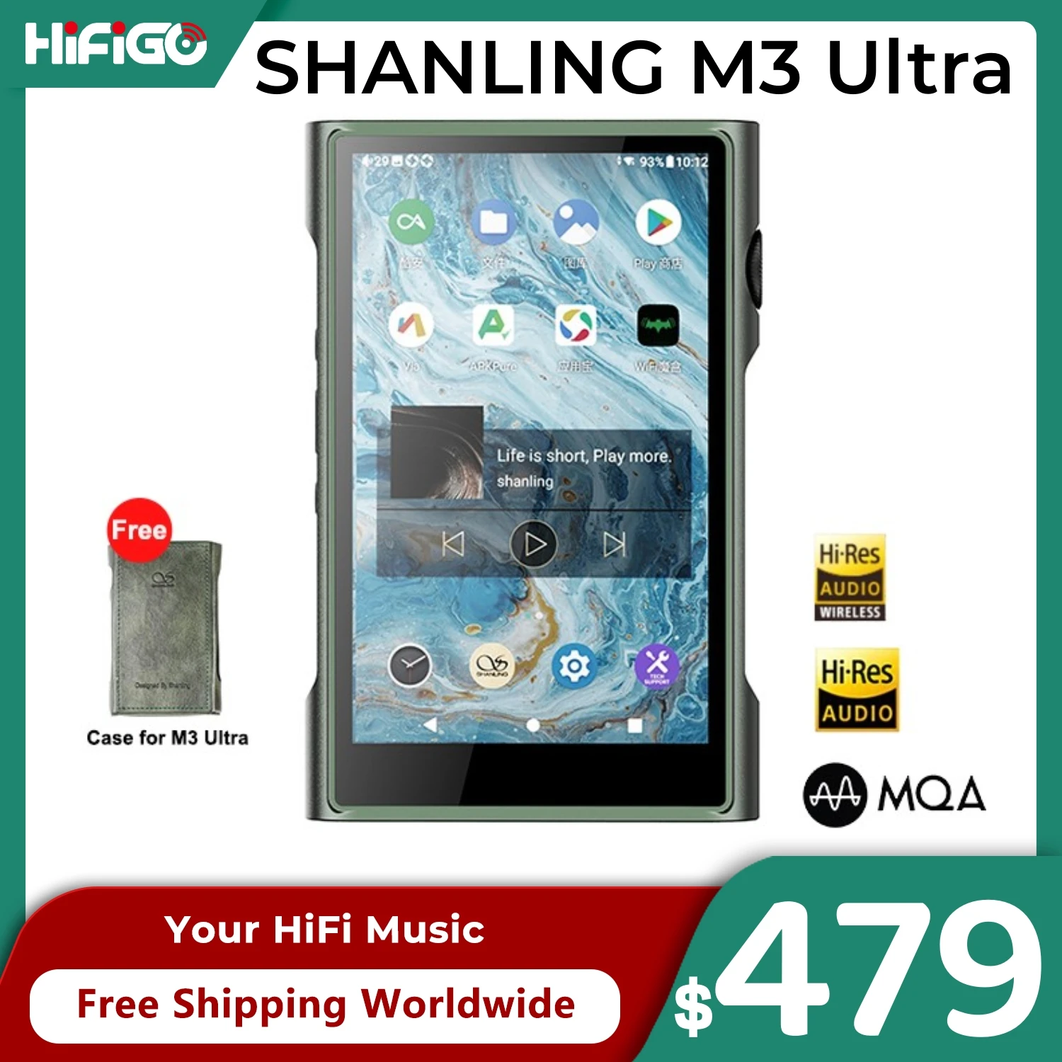 SHANLING reproductor de música M3 Ultra HD hi res, portátil, WiFi ...