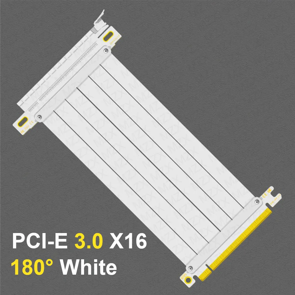 MZX PCIE 4.0 3.0 16X Riser Cable 90/180 Degree Mount Video Graphics ...