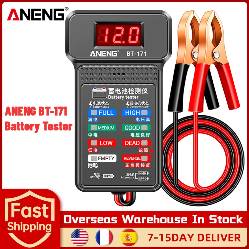 Aneng Bt 171 배터리 테스터 모니터 패널 게이지 배터리 상태 표시기 12v 자동차 배터리 테스터 전기량 감지기