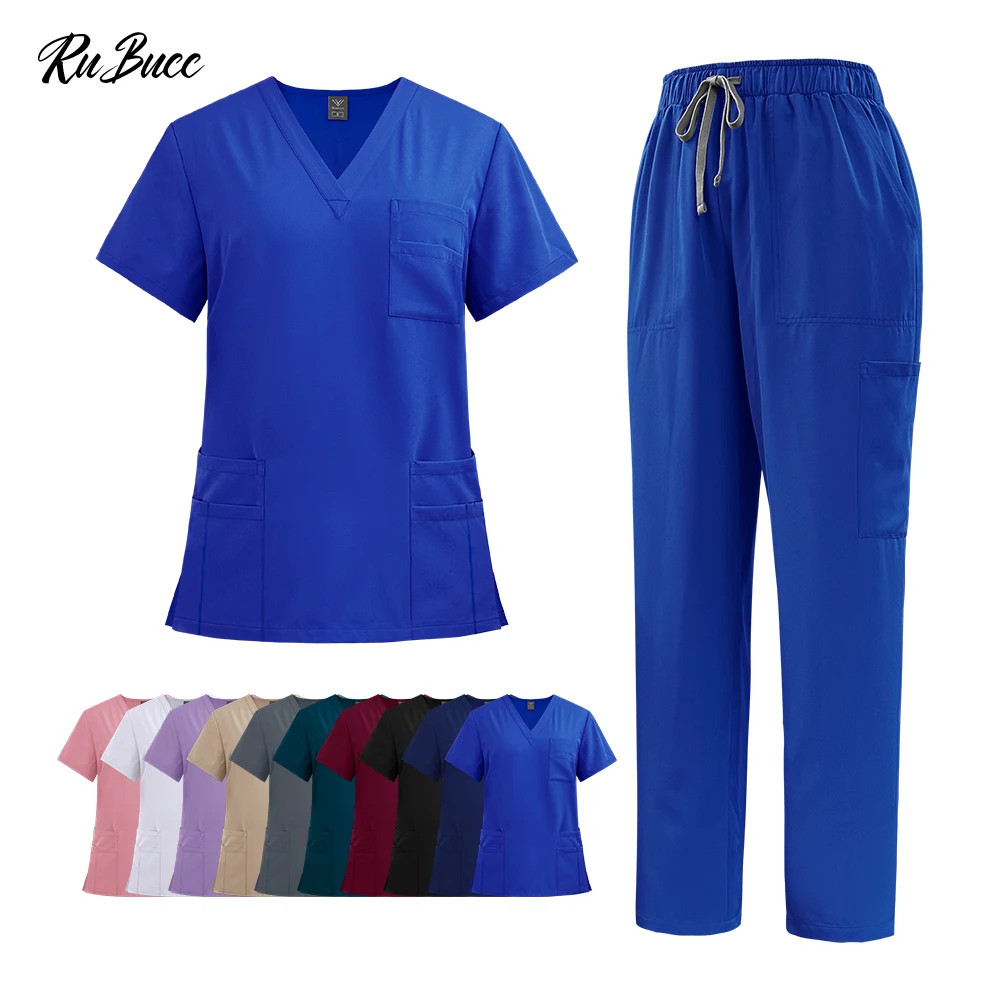 Nursing Operating Room Clothes Medical Scrubs Uniform Women Nurse Scrub ...