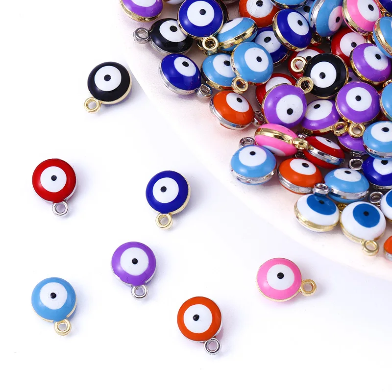 JQ-20Pcs-Alloy-Drip-Enamel-Mini-Pendants-Colourful-Turkish-Devil-s-Eye ...