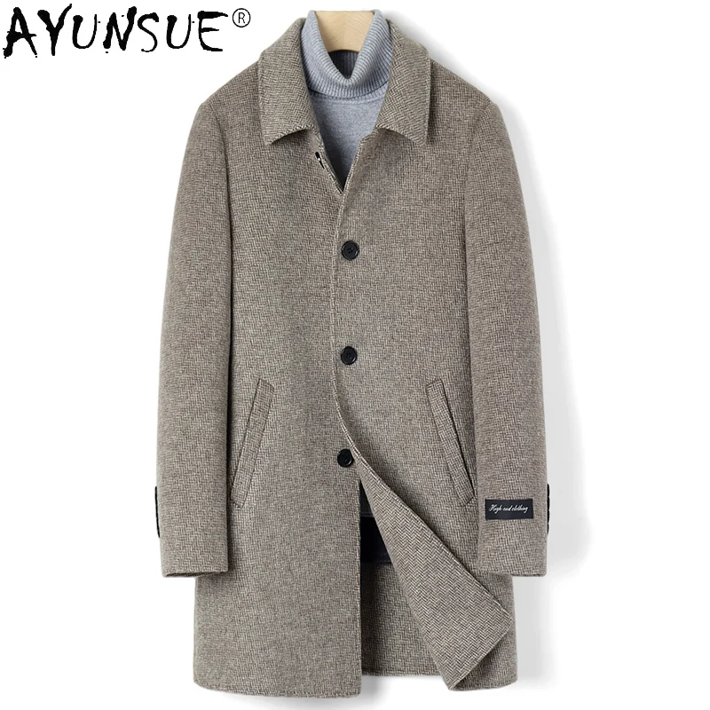 Winter Woolen Coat Men's Medium Wool Thickened Warm Down Liner Men's ...