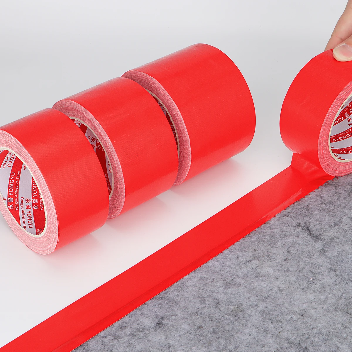 Red heavy-duty pipeline tape, lightweight traffic floor marking tape ...