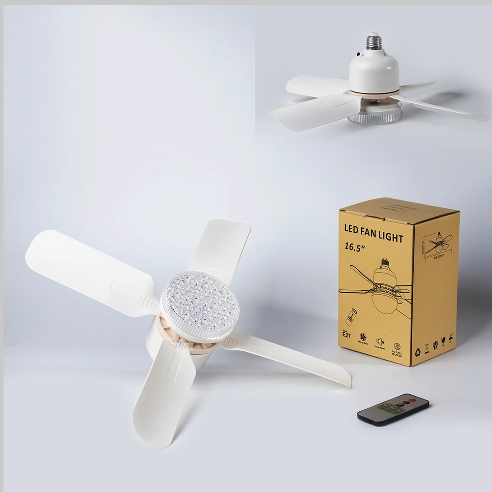 Summer-LED-24W-ceiling-fan-light-E27-with-remote-control-for-dimming ...