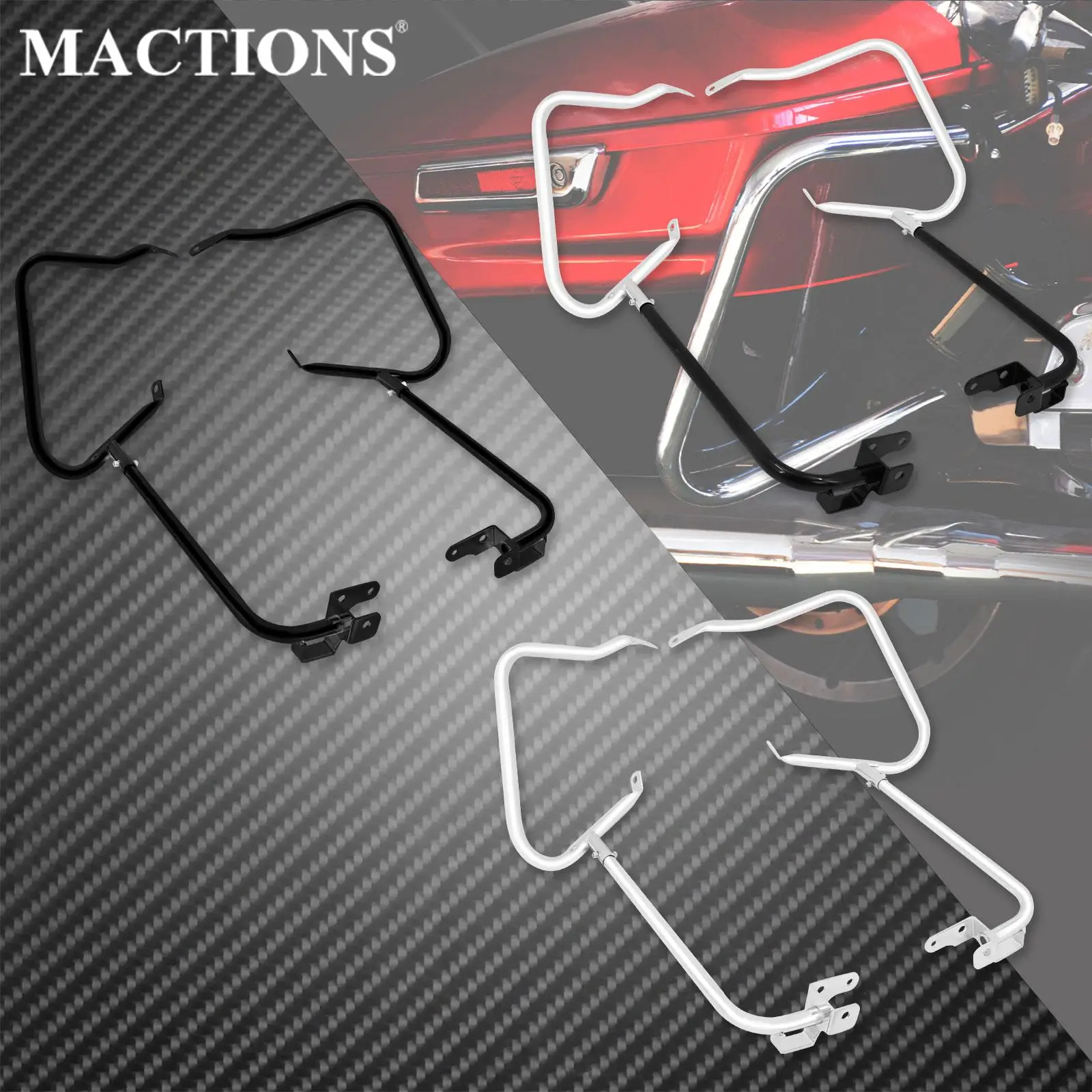 Motorcycle-Saddlebag-Bracket-Guard-Crash-Bars-Kits-Support-Steel-For ...