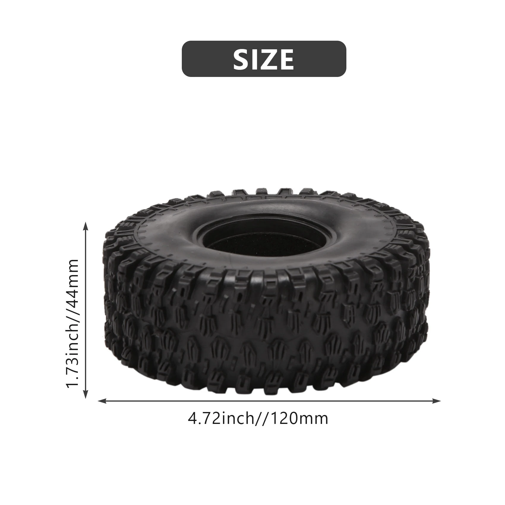 AS96-4PCS 120MM 1.9 Neumáticos de goma para ruedas de 1/10 RC Rock ...