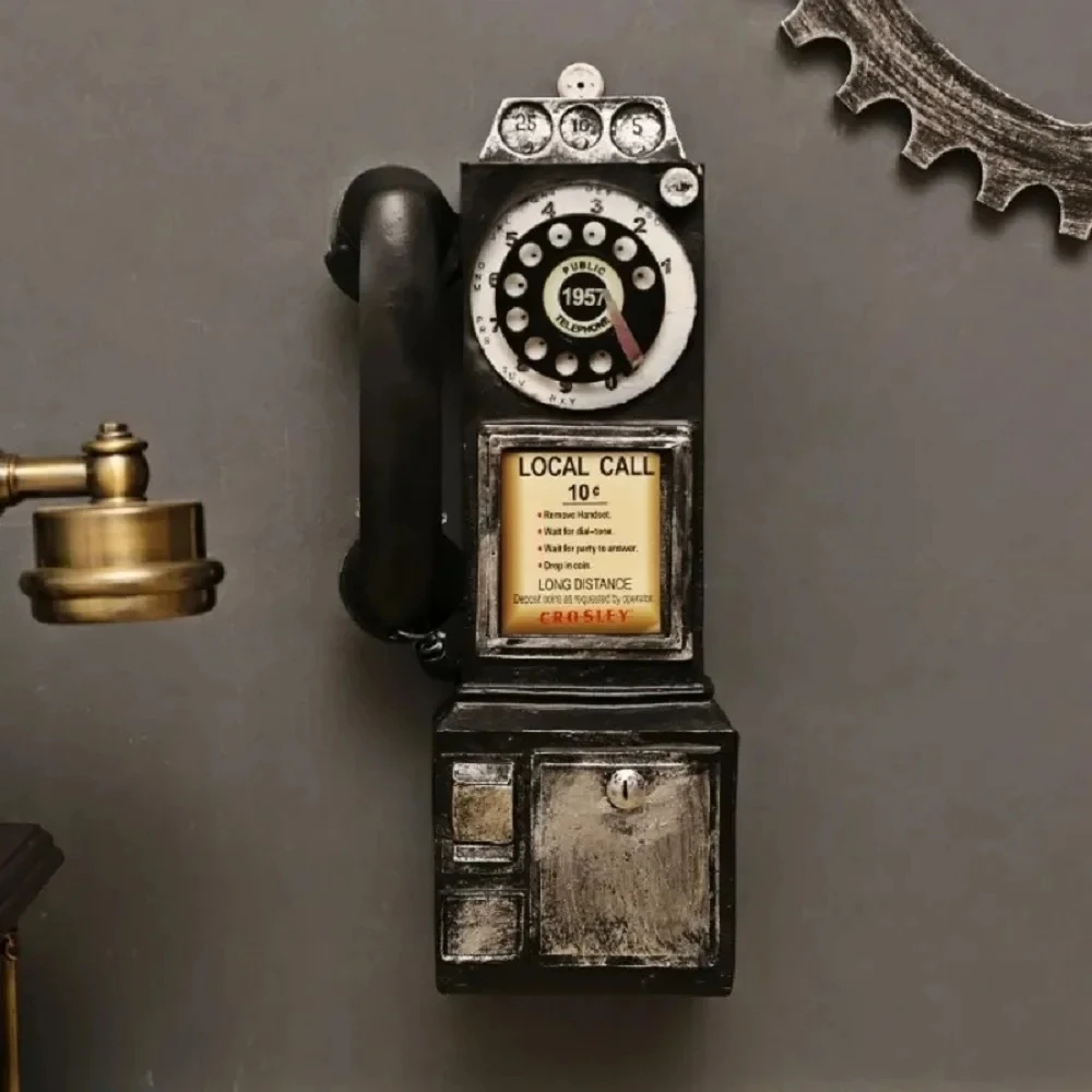 Creativity Vintage Telephone Model Figurine Home Decoration Wall ...