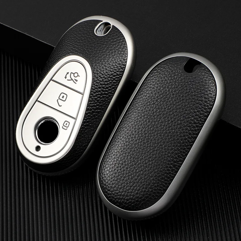 Leather-TPU-Car-Remote-Key-Case-Cover-Shell-For-Mercedes-Benz-C-S-Class ...