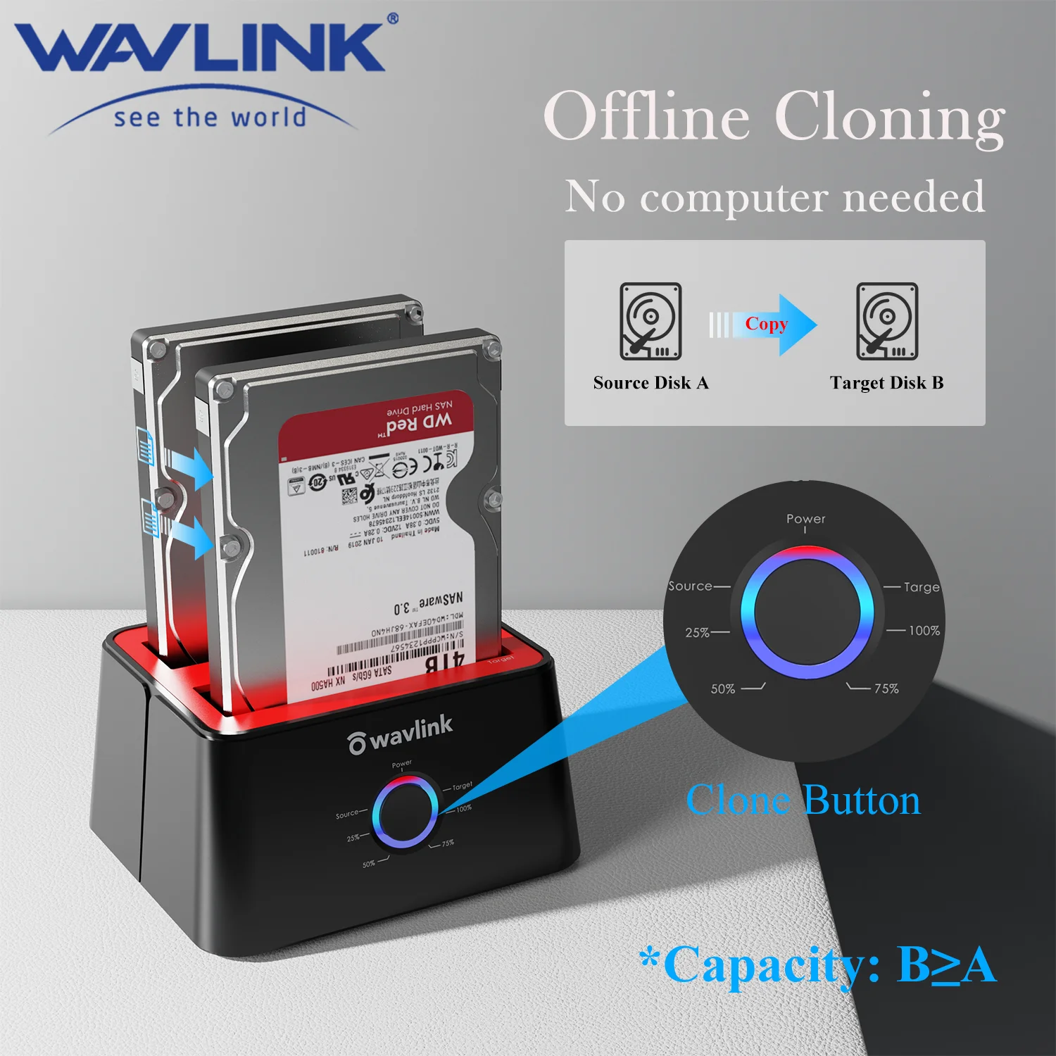 USB3.0 to SATA External Hard Drive Station Dual Bay 2x16TB HDD ...