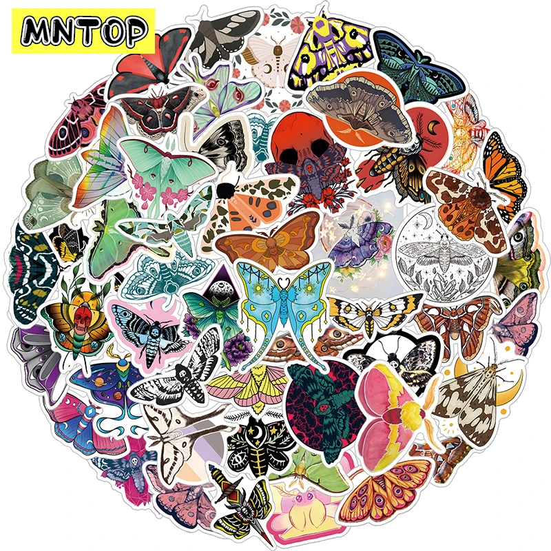 10/30/50Pcs/set Moth Insect Cartoon Gothic Cute Cool Graffiti Stickers ...