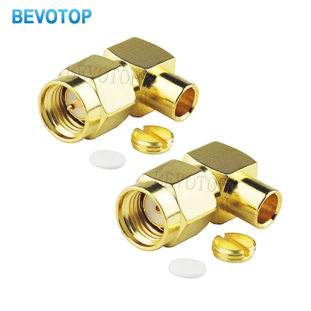 10Pcs-lot-RG402-RP-SMA-SMA-Male-Right-Angle-90-Degree-Plug-Soldering-RF ...