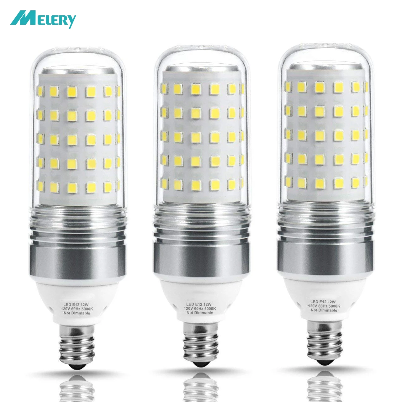 E12 Corn Light LED Bulb 12W Candelabra Corns Led Lamp 360 Beam Angle ...