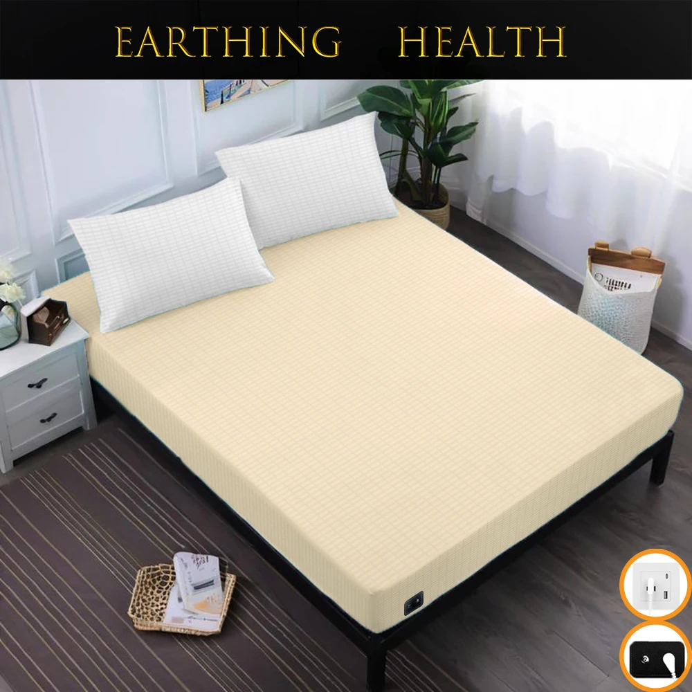Silver-Fiber-Fitted-Bedsheets-with-Conductive-Earthing-Cord-Grounded ...