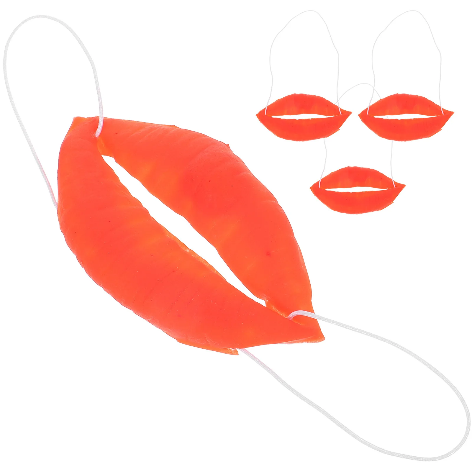 4 Pcs Funny Red Lip Mouth Big Lips Decoration Cosplay Props Sausages ...