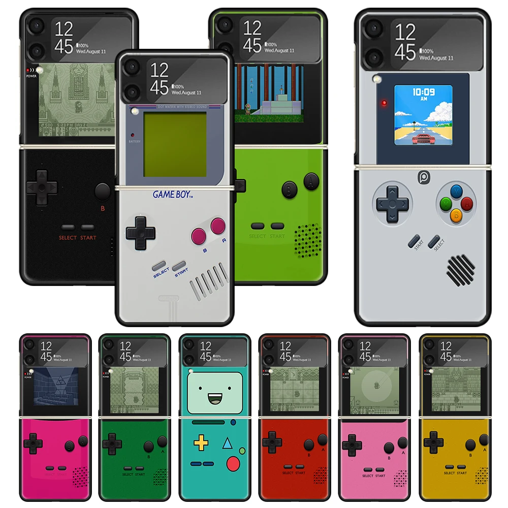 Gameboy-Game-Print-Case-para-Samsung-Galaxy-Z-Flip-3-4-5-5G-Black-Hard ...