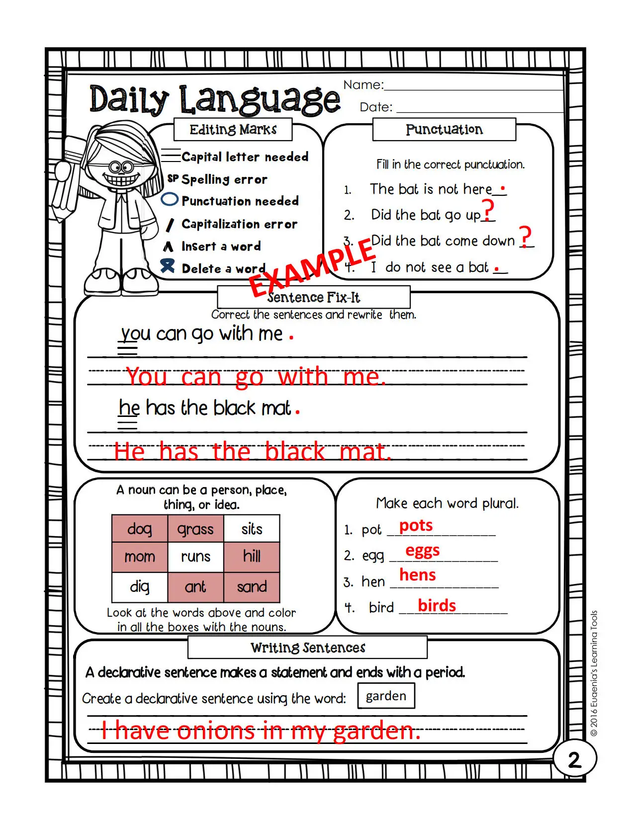 Daily Fix Work Sheets
