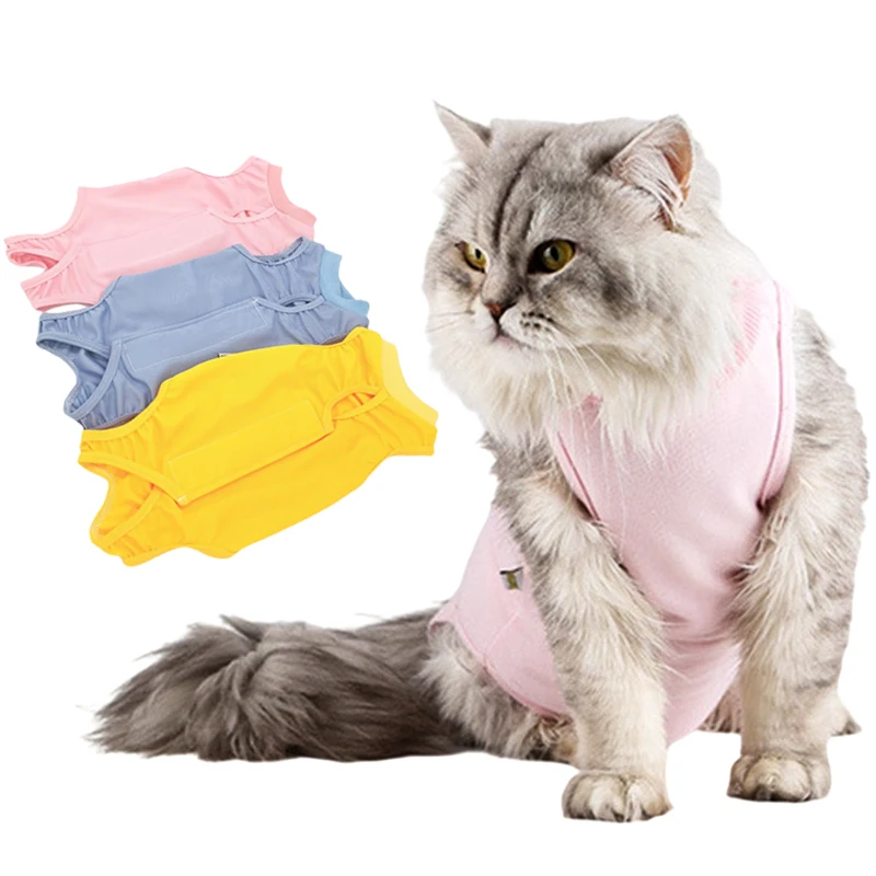 Summer-Thin-Cat-Recovery-Suit-Breathable-Cotton-After-Surgery-Anti ...