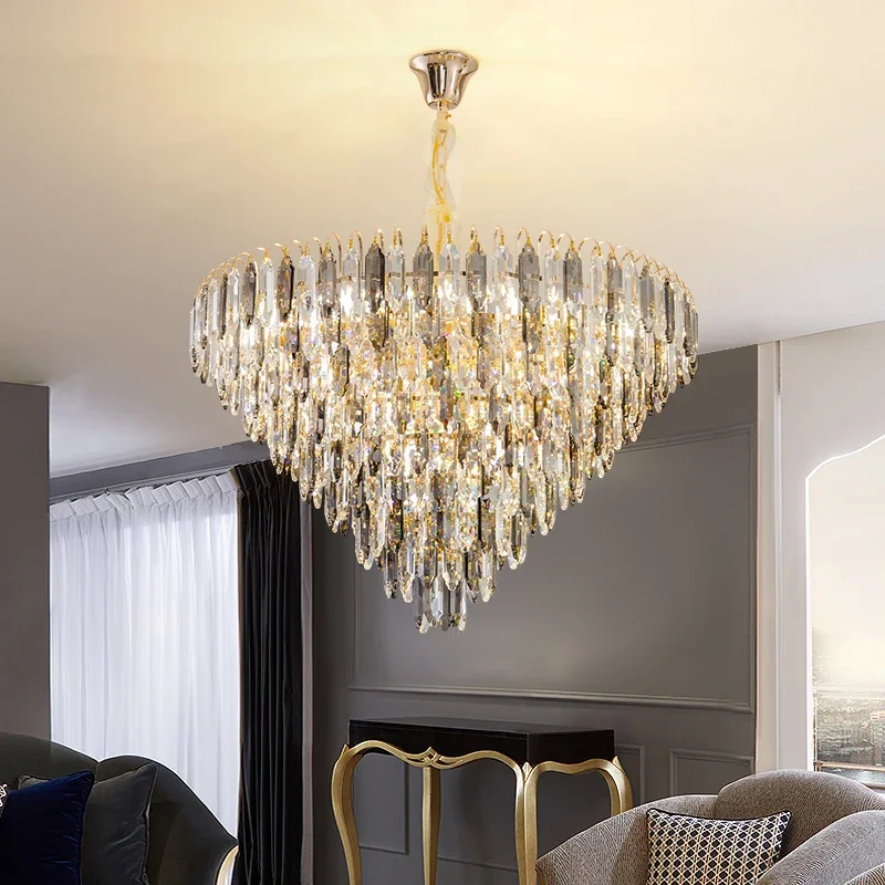 Top-floor-light-luxury-crystal-chandelier-modern-simple-atmosphere ...