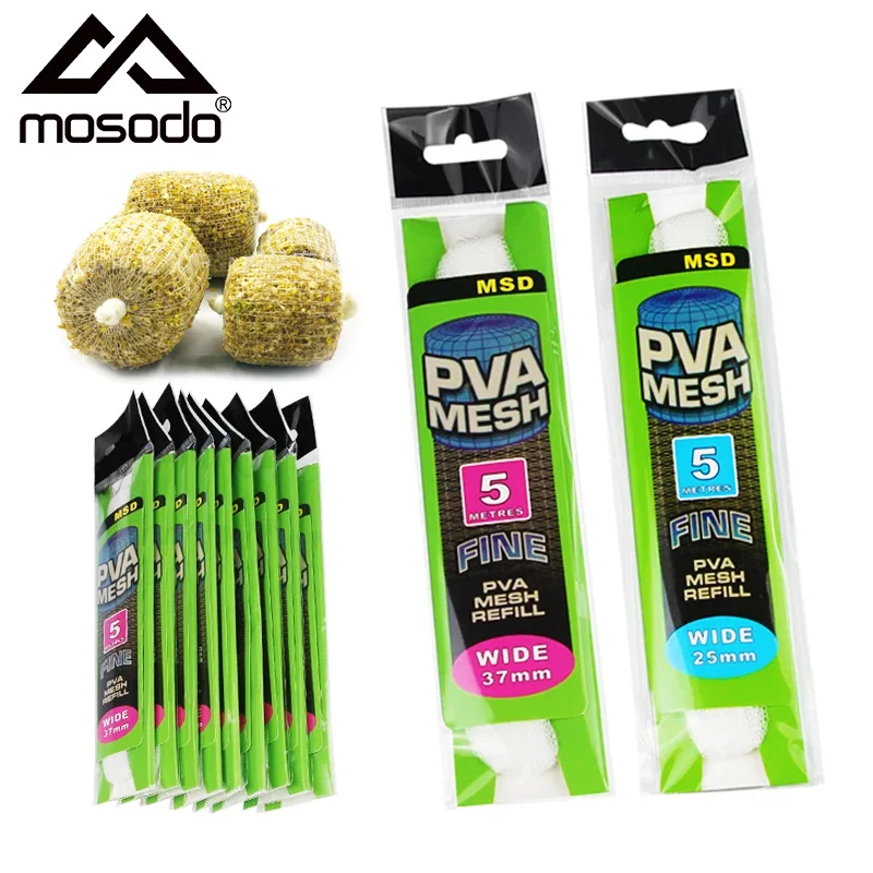Mosodo-10pcs-Carp-Fishing-PVA-Mesh-Refill-Soluble-Bait-Bag-5M-25mm-37mm ...