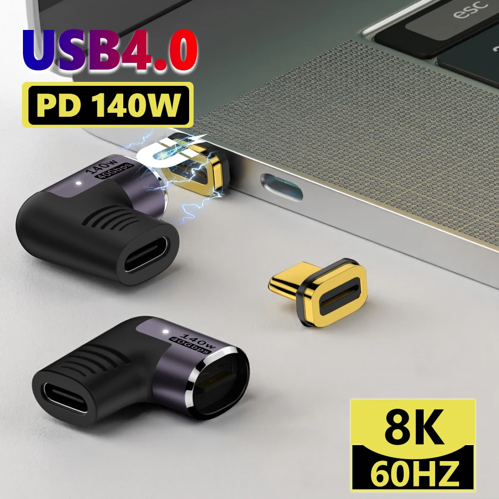 Elbow-PD140W-USB4-0-40Gbps-Magnetic-Adapter-Type-C-to-USB-C-Fast-Charge ...