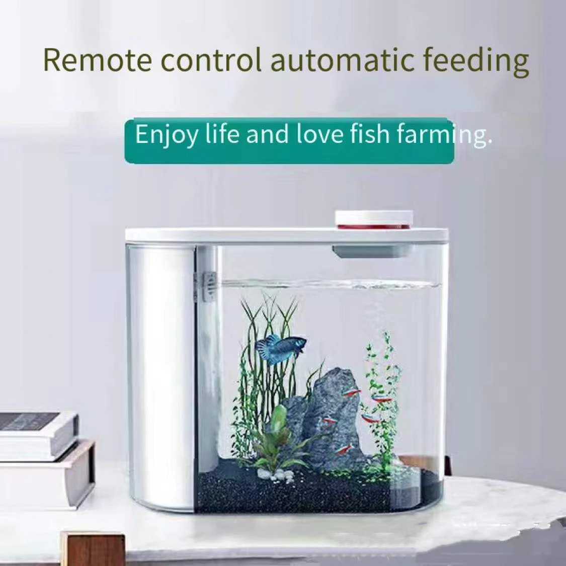 Aquarium intelligent ecological fish tank WIFI remote control timing ...