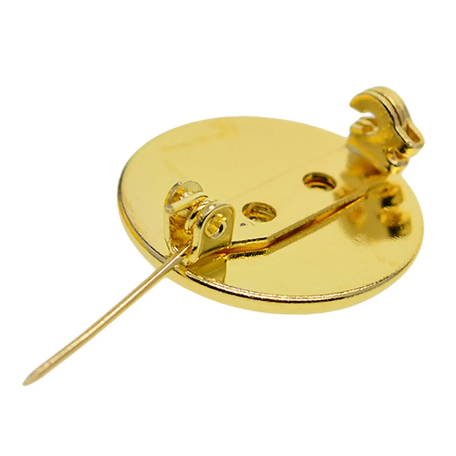 12x Brooch Clasps Pin Disk Base 25mm Blank Brooch Tray for Badge ...