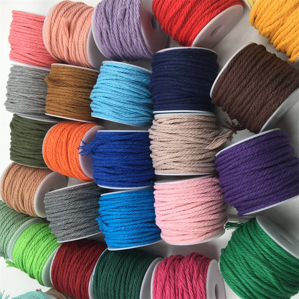 3MM-10-20meters-Cotton-Cord-Colorful-Crafts-Twine-macrame-Rope-String ...