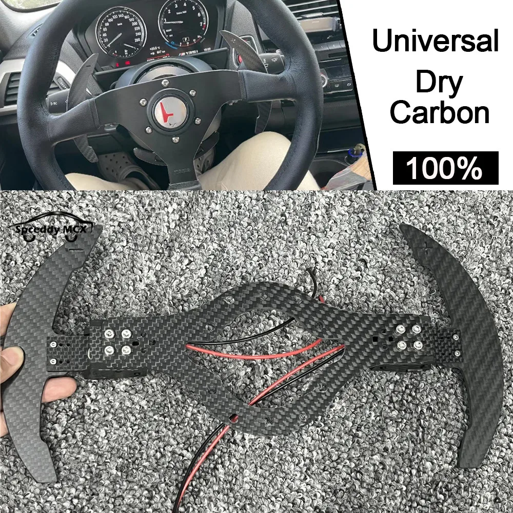 Universal Real Carbon Fiber Sport Steering Wheel Shift Paddles Shifter ...
