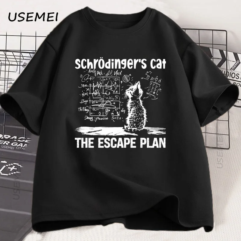 Schrodinger Cat T-shirt Physics Quantum Mechanics Creative Print Tshirt ...