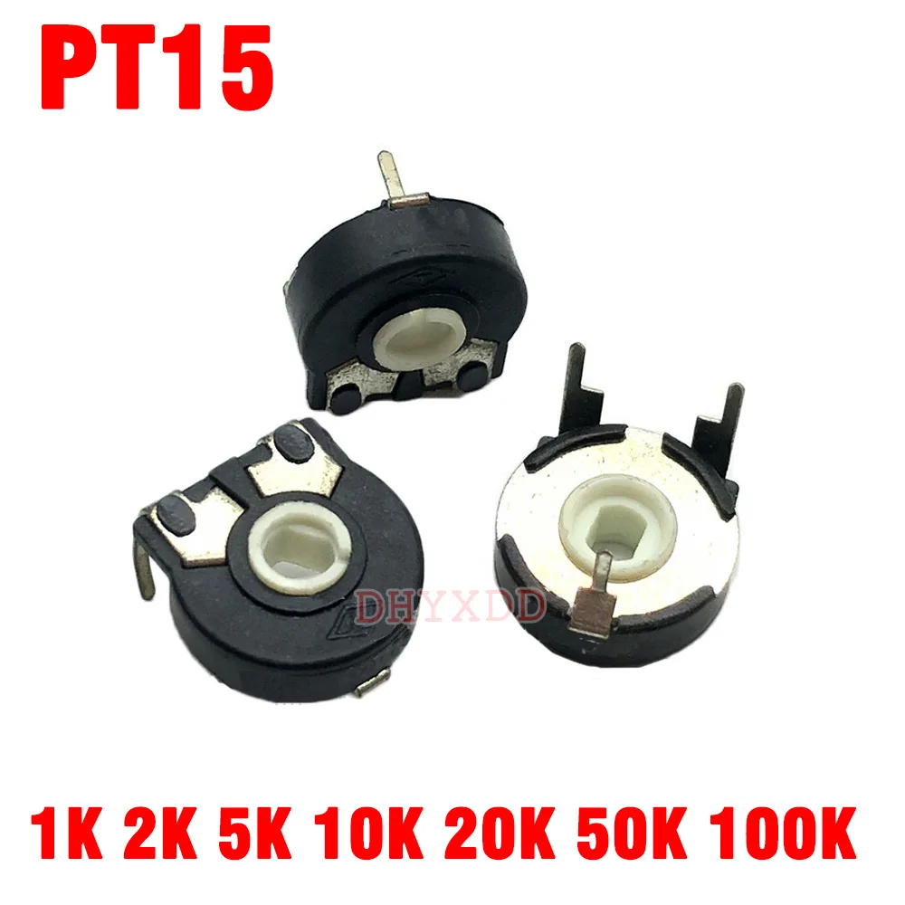 5pcs Potentiometer PT15 1K 2K 5K 10K 20K 50K 100K 200K 500K Elliptical ...