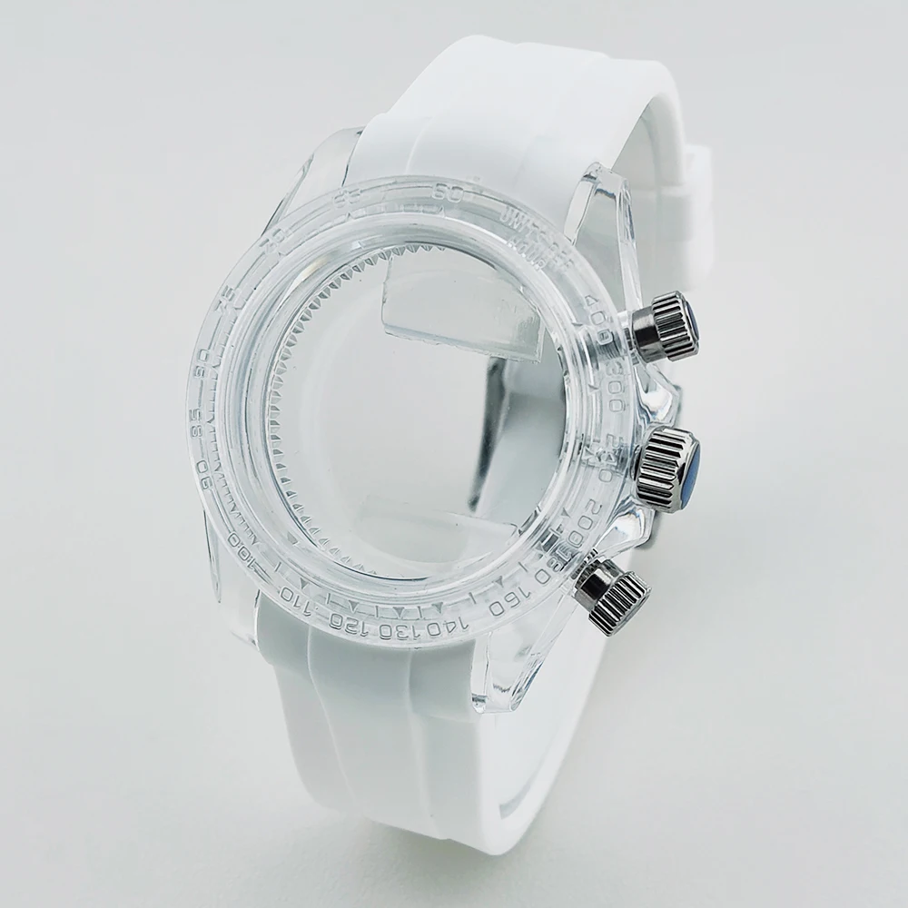39.5mm Transparent Watch Case vk63 Case Fit vk63 vk64 Movement Repair ...